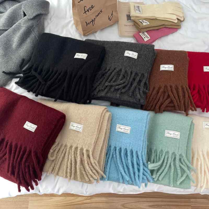 マフラー レディース 秋冬 韓国風 キャンディーカラー 無地 高級感 ショール 暖かい ひざ掛け 首巻き 防寒対策 ウール混