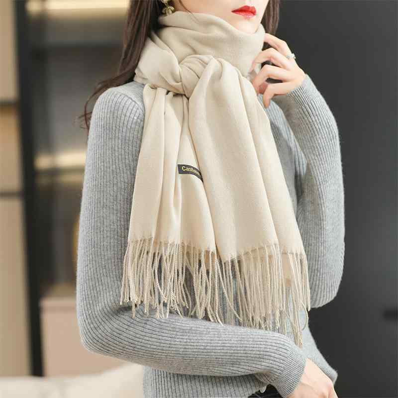 マフラー レディース 秋冬 厚手 ウール ショール ストール あったか 大判 ブランケット 全色 ロゴ 秋冬