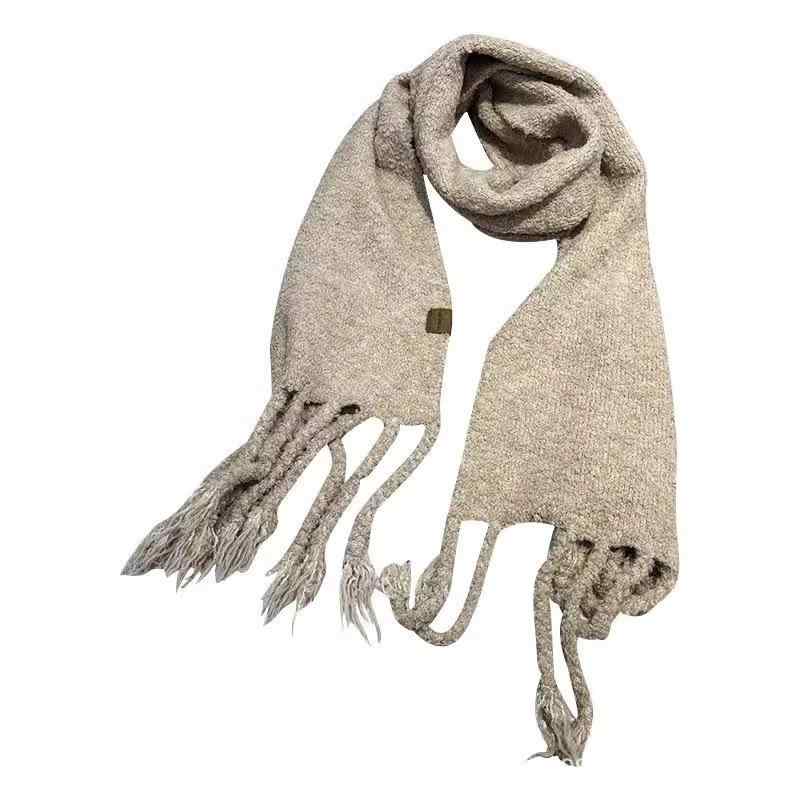 2マフラー レディース 秋冬 ウール混紡 ニット ロング丈 暖かい 防寒 スヌード ショール ストール 高級感 手編み風 おしゃれ かわいい・款式: 中長・カラー: ブラック, グレー, コーヒー色, ダークグレー, キャメル・主な生地の組...