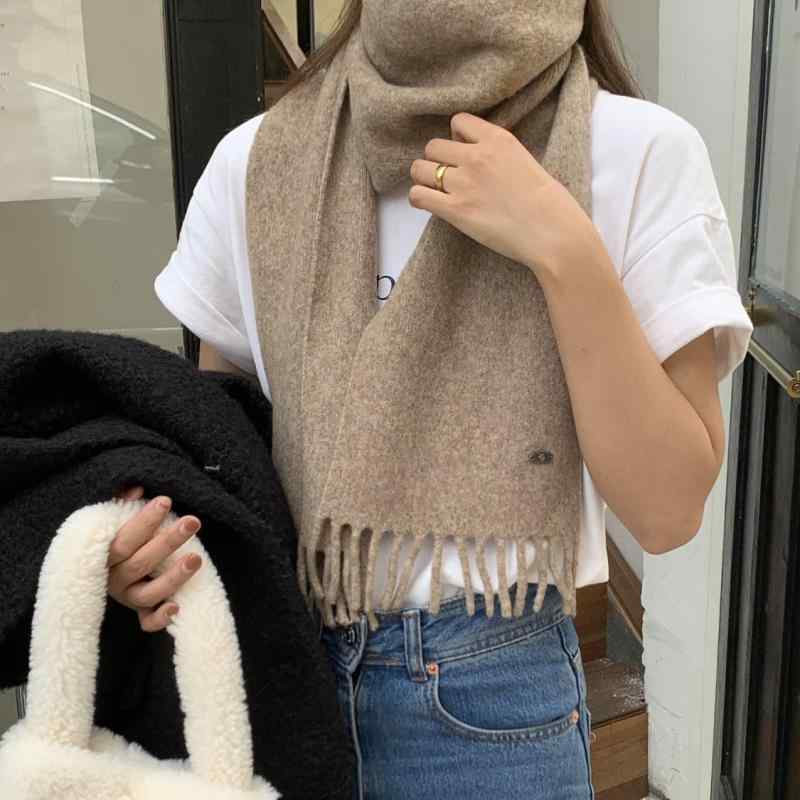 マフラー レディース 秋冬 高級感 単色 柔らかい ニット 暖かい ショール ストール ウール