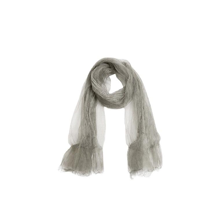 スカーフ レディース 春夏 レトロ 褶皱 無地 シルク 100% 真丝 二重 ショール ストール 日焼け対策 冷房対策 紫外線対策 UVカット 贈り物 ギフト プレゼント