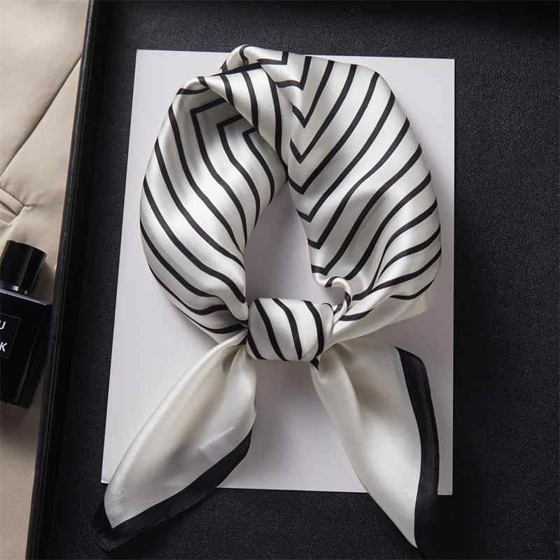 スカーフ レディース シルク 北欧 ストライプ 通勤 真 silk 70cm 正方形 大判 ショール UV 冷房対策 春夏 秋冬