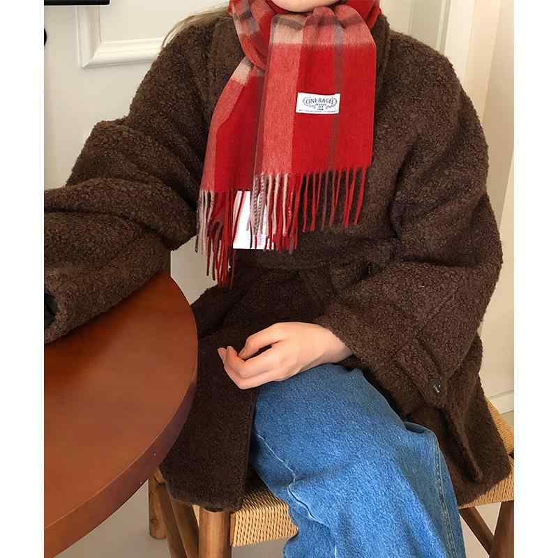 2マフラー レディース 秋冬 英国風 チェック柄 ウール ショール ストール 抹茶色 シンプル かわいい 普段使い 通勤 ひざ掛け 防寒 あったか