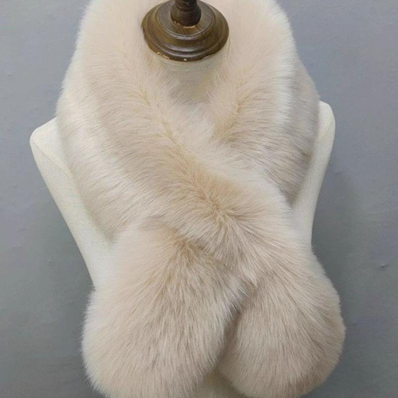 マフラー レディース 秋冬 フォックス ラビット ファー 暖かい 厚手 ショール 付け襟 ティペット ふわふわ もこもこ かわいい 上品 エレガント カジュアル