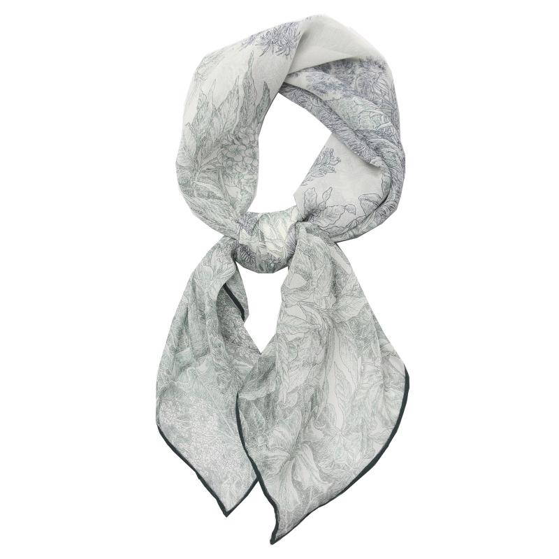 2スカーフ レディース 春夏 シルク 薄手 パレルモ植物園 花柄 正方形 70 真丝 ジョーゼット シルク 絹 ファッション・機能: 遮陽・適合シーズン: 四季・スタイル: ファッション通勤・素材: シルク100%・サイズ: 190*70c...