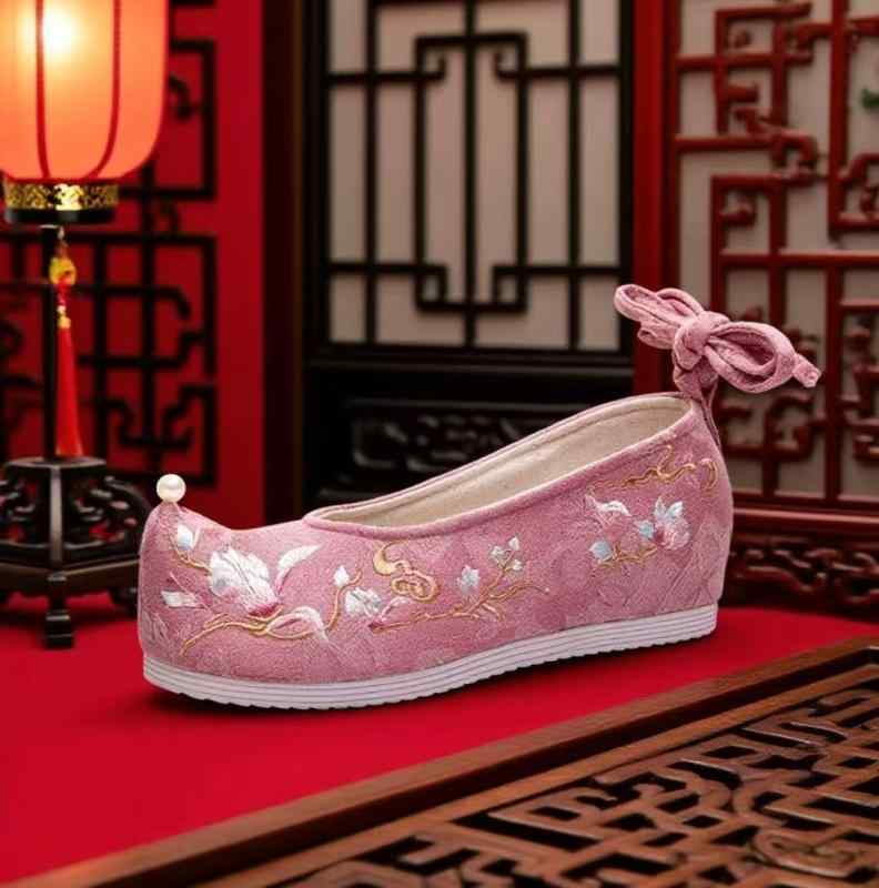 靴 レディース 漢服靴 ローヒール 刺繍 ぺたんこ 歩きやすい 疲れにくい インヒール フラット 滑り止め 布靴 チャイナ靴 カジュアル 春夏秋冬