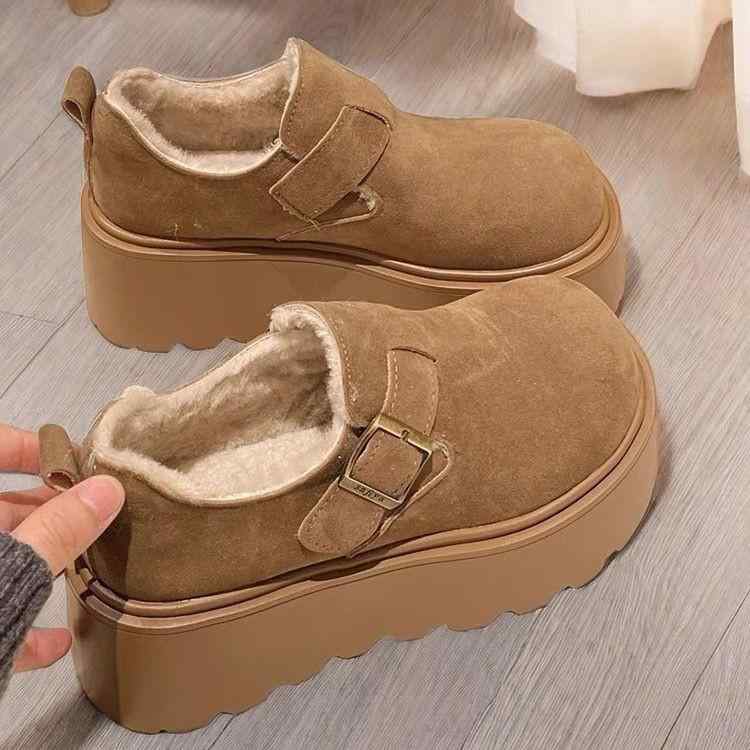 靴 レディース 厚底 外履き ファー サボ サンダル スリッパ ボア あったか 保温 防寒 スノーブーツ プラットフォーム ローファー スニーカー カジュアル[ "・靴の高さ: ハイヒール(6-8CM)", "...