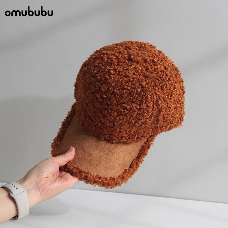 帽子 レディース 秋冬 キャップ 羊羔毛 ウール 混紡 無地 あったか 保温 野球帽 カーブブリム 日よけ おしゃれ かわいい カジュアル