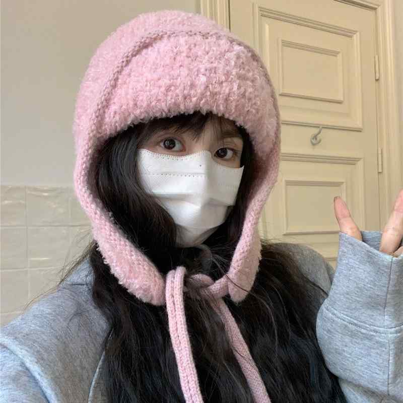 ニット帽 レディース 秋冬 保温 防寒 耳あて付き フライトキャップ スキー 帽子 韓国風 かわいい おしゃれ