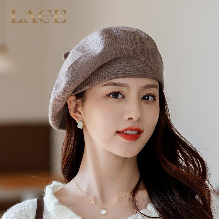 ベレー帽 レディース 秋冬 韓国風 大頭 羊毛 ウール 画家帽 小顔効果 日系 かわいい おしゃれ