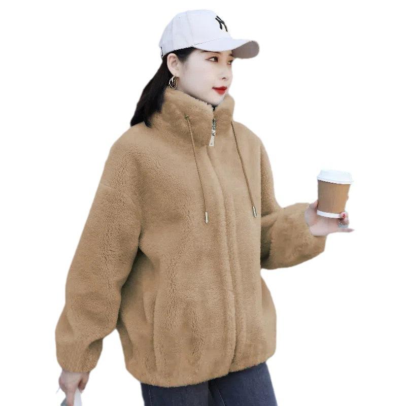 アウター レディース 秋冬 双面 ベルベット 保温 ハイネック スウェット カーディガン ジップアップ フリース