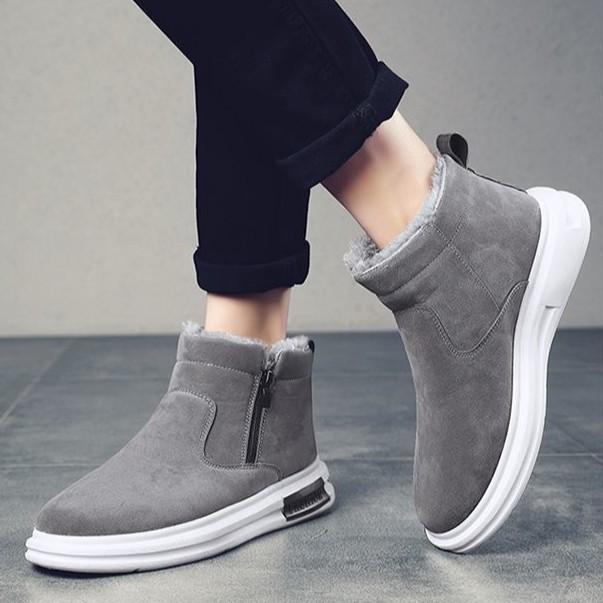 2メンズ シューズ 男性用 保温 暖かい カジュアル 裏起毛 ハイカット スノーブーツ 滑り止め スニーカー