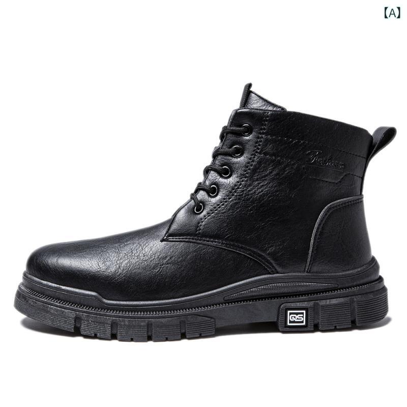 ブーツ 男性用 ワークブーツ メンズ ハイカット 紳士靴 カジュアル シューズ 旅行 運動靴 普段使い 滑り止め