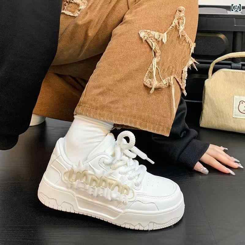 スニーカー レディース 春夏 厚底 小さいサイズ 大きいサイズ ダッドスニーカー ローカット 普段使い 散歩 通勤 通学 旅行・靴面材质: 绸缎・鞋底材质: 橡胶・适用性别: 女・鞋帮高度: 高帮・鞋底工艺: 粘胶鞋・皮质特征: その他・穿...