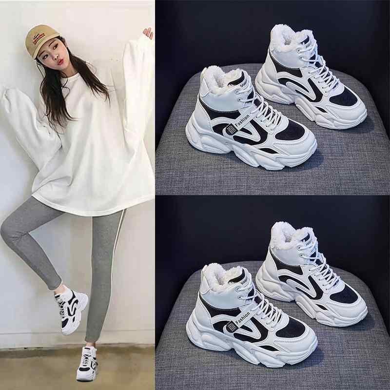 スニーカー レディース 秋冬 韓国風 保温性 スポーツシューズ 学生靴 ハイトップ 厚底 暖かい 防寒 かわいい カジュアル・製品カテゴリ: キャンバスシューズ・対象年齢: 成人・靴の材質: PU・靴底の材質: ゴム・靴の高さ: ミドルカッ...