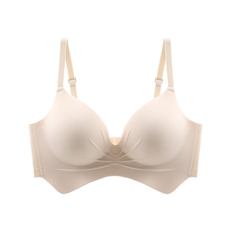 2ブラジャー レディース 小胸 厚手 パッド 寄せ上げ タイプ シームレス ワイヤー なし ずれにくい 8cm 一体型 外 拡 無痕 タイプ