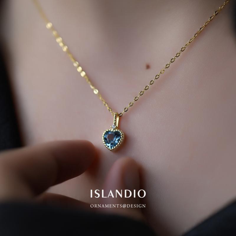 ネックレス レディース シルバー925 ブルートパーズ アクアマリン ペンダント ミニネックレス シルバーネックレス 豪華感 海モチーフ 海の宝石