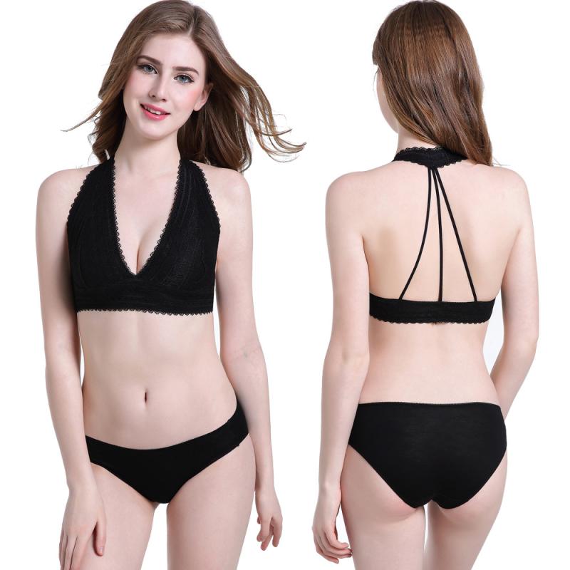 ブラジャー レディース 薄型 ノンワイヤー レース かわいい 美背 挂脖 快適 リラックス