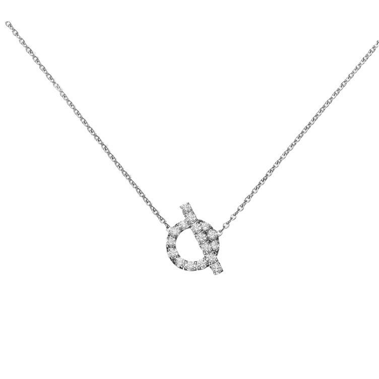 ネックレス レディース H イニシャル ジルコニア 18k ローズゴールド ペンダント 繊細 かわいい おしゃれ ギフト