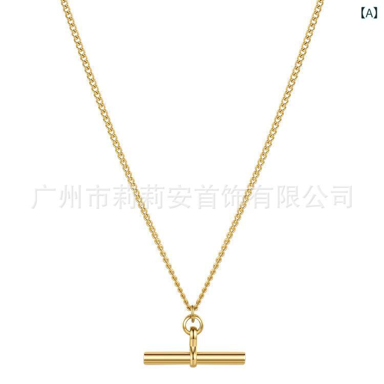 2ネックレス 18K 電気メッキ加工 チタン鋼 幾何学模様 ミニマリスト 接触冷感 豪華感 チョーカー ペンダント