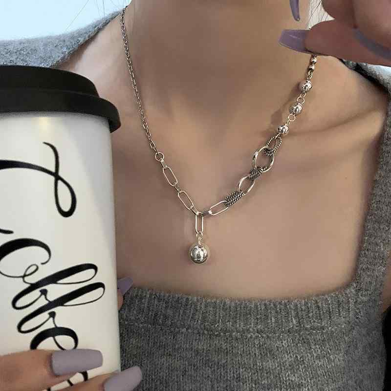ネックレス レディース レトロ ヴィンテージ風 シルバー925 ボール ペンダント シンプル おしゃれ かわいい 韓国