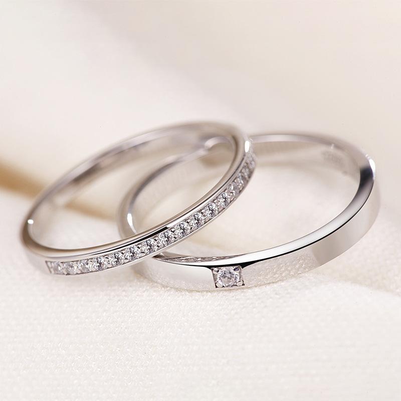 指輪 ペアリング シルバー925 メンズ レディース 調節可能 リング カップル ラッキーアイテム