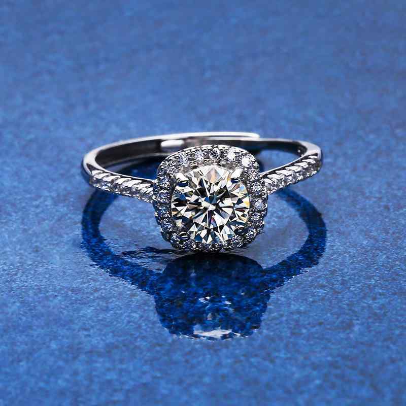 指輪 レディース 925シルバー モアッサナイト ジルコニア 太め オープンリング ラッキーアイテム 電気メッキ加工 アクセサリー