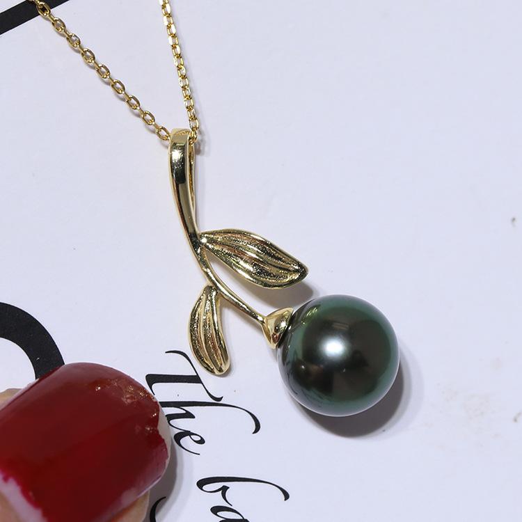 DIYパーツ シルバー925 パール ペンダント 空枠 シンプル 樹枝 ネックレス 空枠 半製品 8mm 9mm 10mm 11mm 12mm