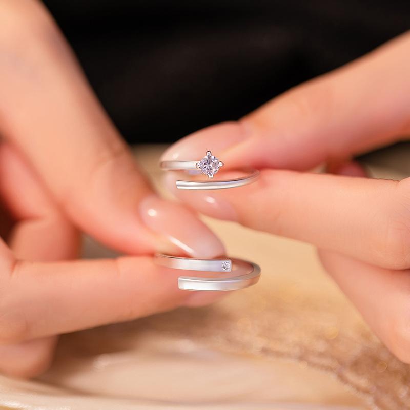 指輪 ペアリング シルバー925 メンズ レディース 小さめ デザイン 豪華感 ジルコニア リング ハート インスタ