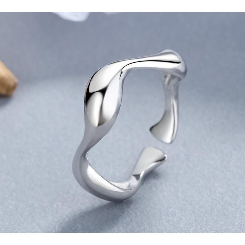 指輪 レディース s925 シルバー 不規則 ウェーブ リング 冷淡 おしゃれ 個性的 人差し指