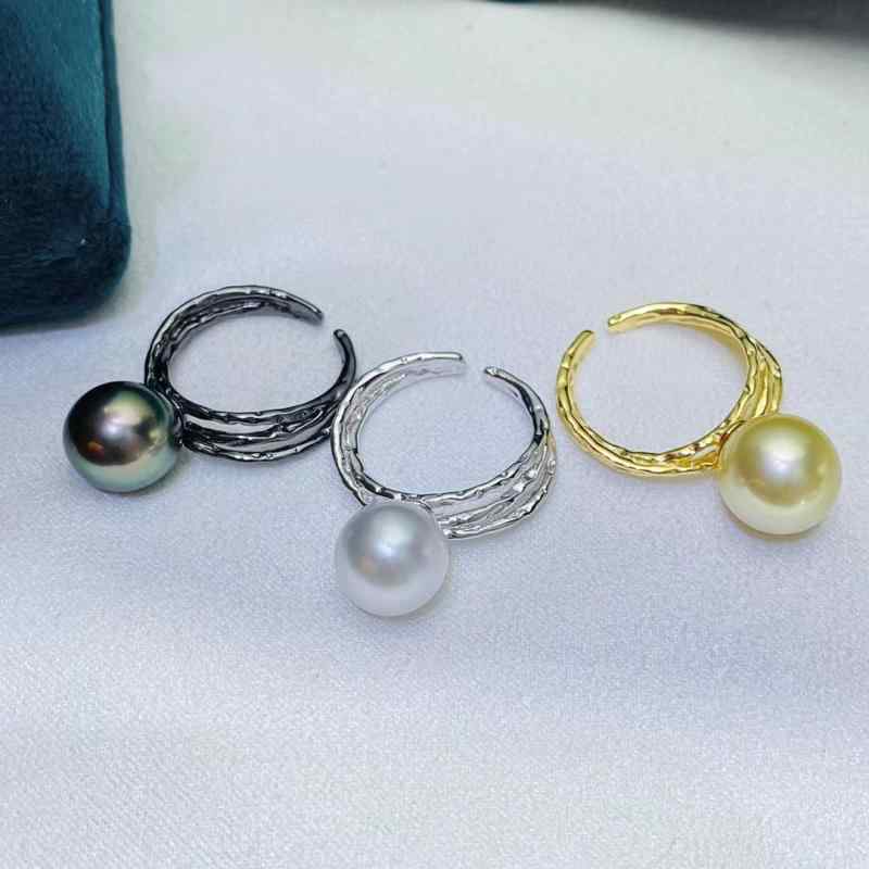 指輪 レディース S925 シルバー リング リング台 10-12mm パール ラウンド ビーズ アクセサリー・素材: 925シルバー・カラー: ゴールド, シルバー, ブラック・・製品カテゴリ: 手飾り・度: 925シルバー