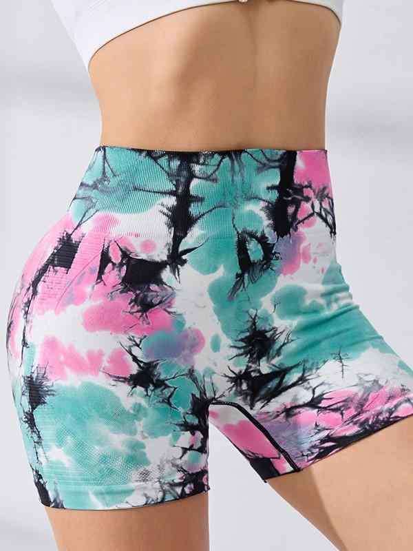 ヨガパンツ レディース 高腰 提臀 弾力 スポーツ レギンス アウトドア フィットネス 無縫製 扎染