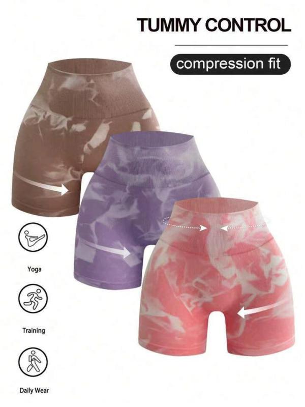 2ヨガ ショートパンツ レディース 高腰 美尻 タイダイ染め スポーツ ウェア レギンス スパッツ トレーニング フィットネス 伸縮性 吸汗速乾