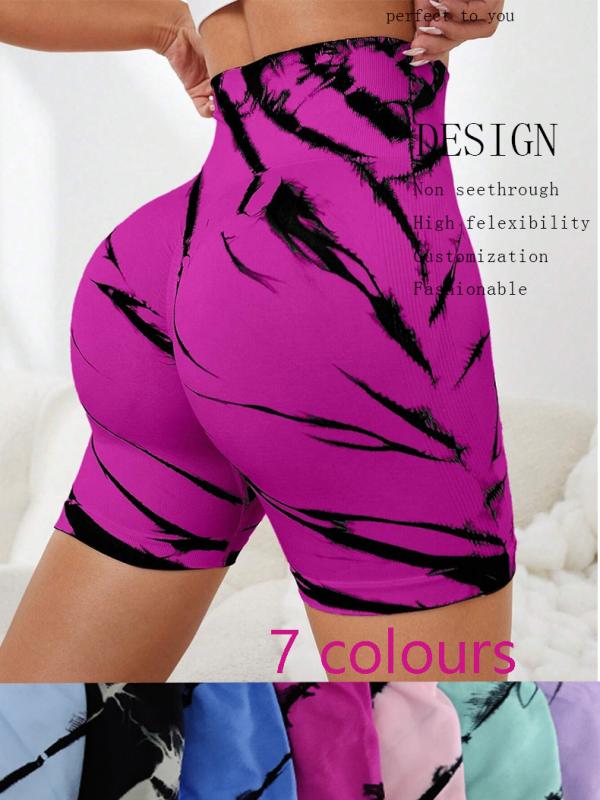 ショートパンツ レディース スパッツ レギンス ヨガウェア スポーツ 運動着 トレーニングウェア ヒョウ柄 ゼブラ柄 タイダイ シームレス 美脚 ストレッチ 伸縮性・機能: 吸湿排汗・素材: 錦氨・カラー: ブラック, ピンク, ダークブル...