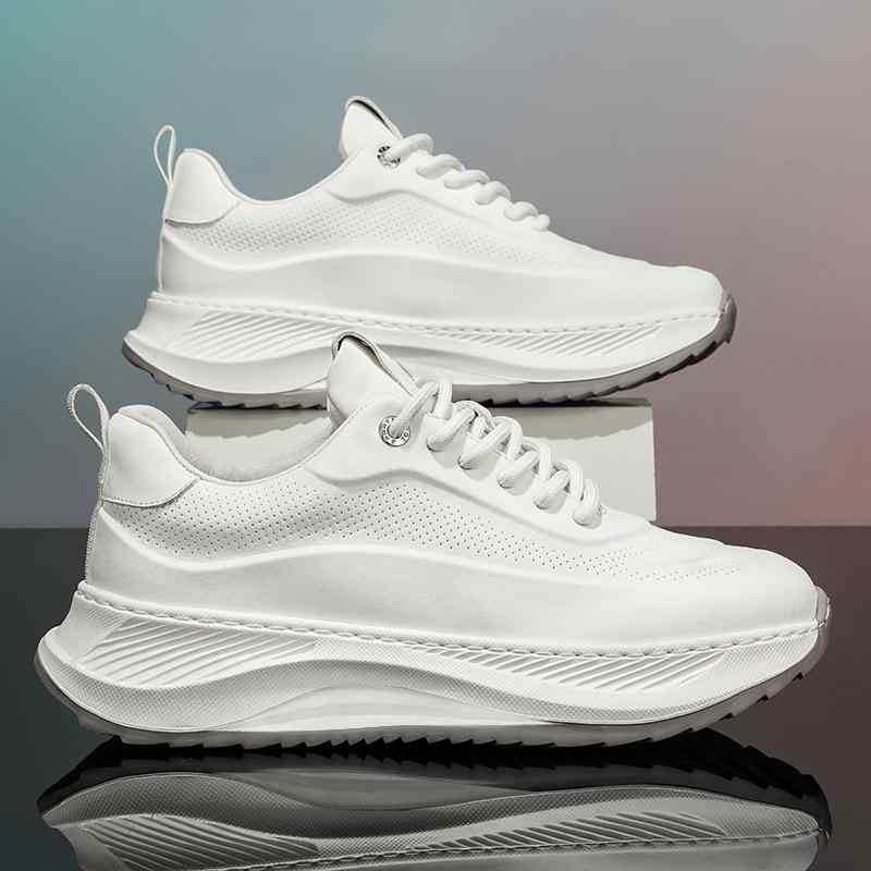 スニーカー 男性用 レザー 通気性 スポーツシューズ メンズ カジュアル 厚底 シークレットインソール ダッドスニーカー 普段使い ウォーキング