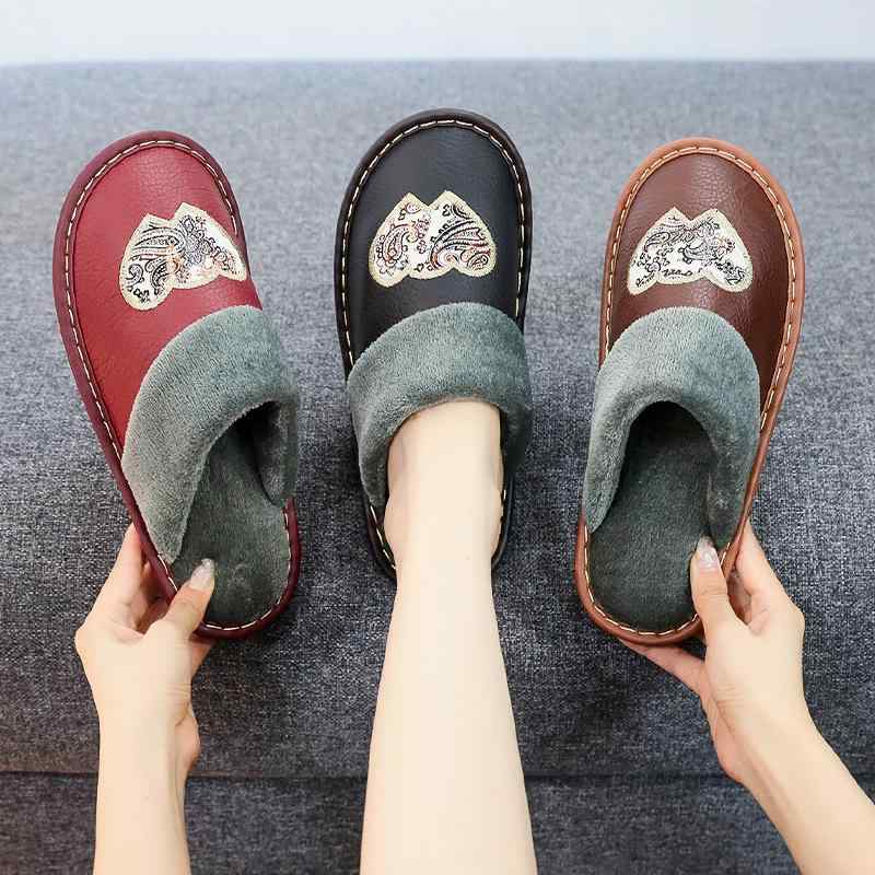 サンダル 男性用 女性用 本革 室内履き ルームシューズ スリッパ 防寒 あったか 滑り止め レザー カップル 夫婦 自宅用 普段使い