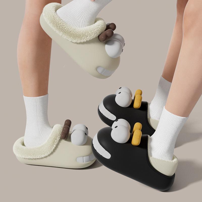 スリッパ レディース かわいい 室内履き 秋冬 ルームシューズ EVA あったか 保温 防水 滑り止め ふわふわ もこもこ