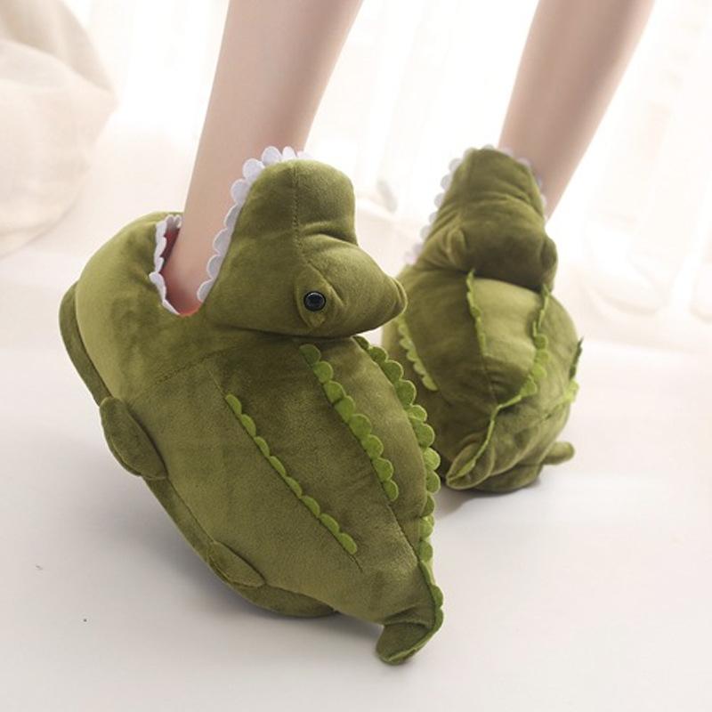 2ルームシューズ 男性用 女性用 秋冬 保温 アニマル モチーフ クロコダイル柄 かわいい 滑り止め