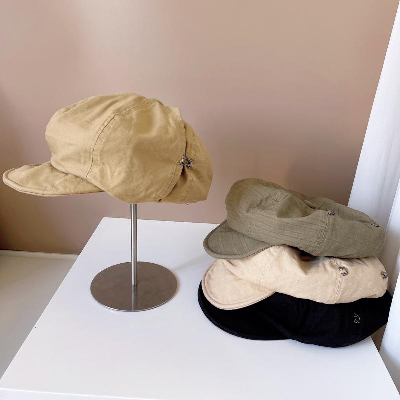 2帽子 レディース キャスケット 春夏 UVカット 日焼け防止 ストライプ 無地 小顔効果 おしゃれ かわいい 普段使い お出かけ