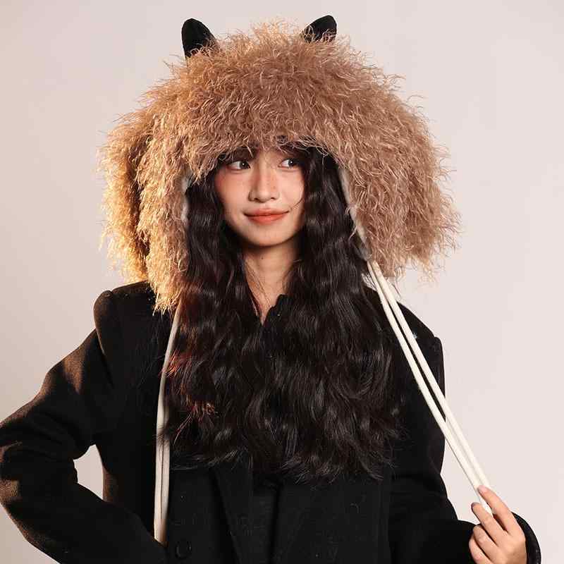 帽子 レディース 秋冬 ファッション もこもこ あったか 防寒 耳当て付き かわいい 小顔効果