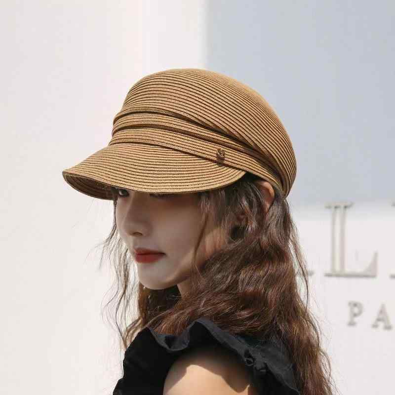 2麦わら帽子 レディース 春夏 韓国風 紫外線対策 日よけ 遮光 ベレー帽 キャスケット ハット アウトドア レジャー 旅行 普段使い かわいい おしゃれ