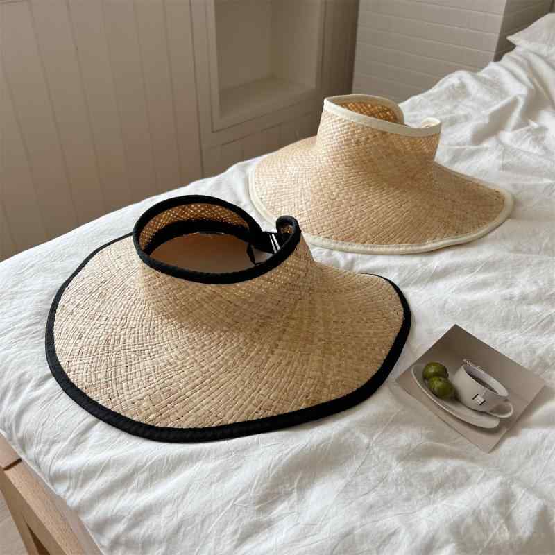 2麦わら帽子 レディース 春夏 折りたたみ UVカット 紫外線対策 日焼け防止 日除け 海 ビーチ リゾート 旅行 レジャー かわいい おしゃれ つば広 ハット 帽子