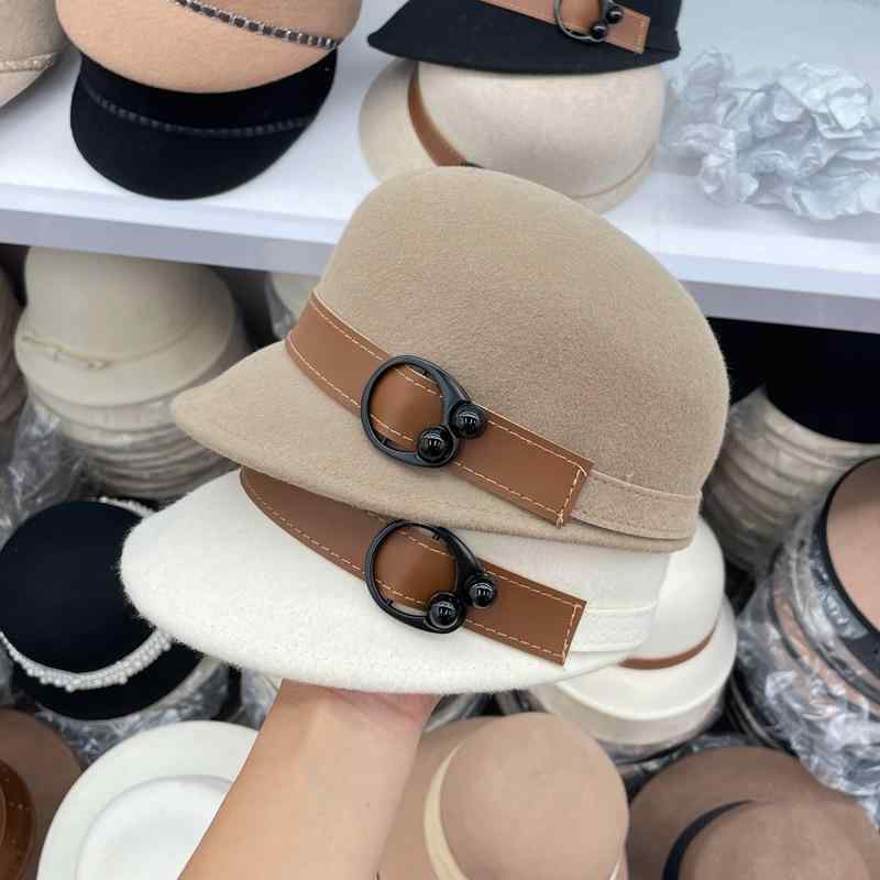 2帽子 レディース 秋冬 ウール マリンキャップ 日本製 エレガント 気質 ハンチング 英国風 レトロ キャップ おしゃれ