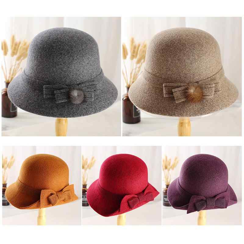 帽子 レディース 秋冬 中高年 ママ ハット ウール フェルト リボン おしゃれ 婦人帽子 エレガント
