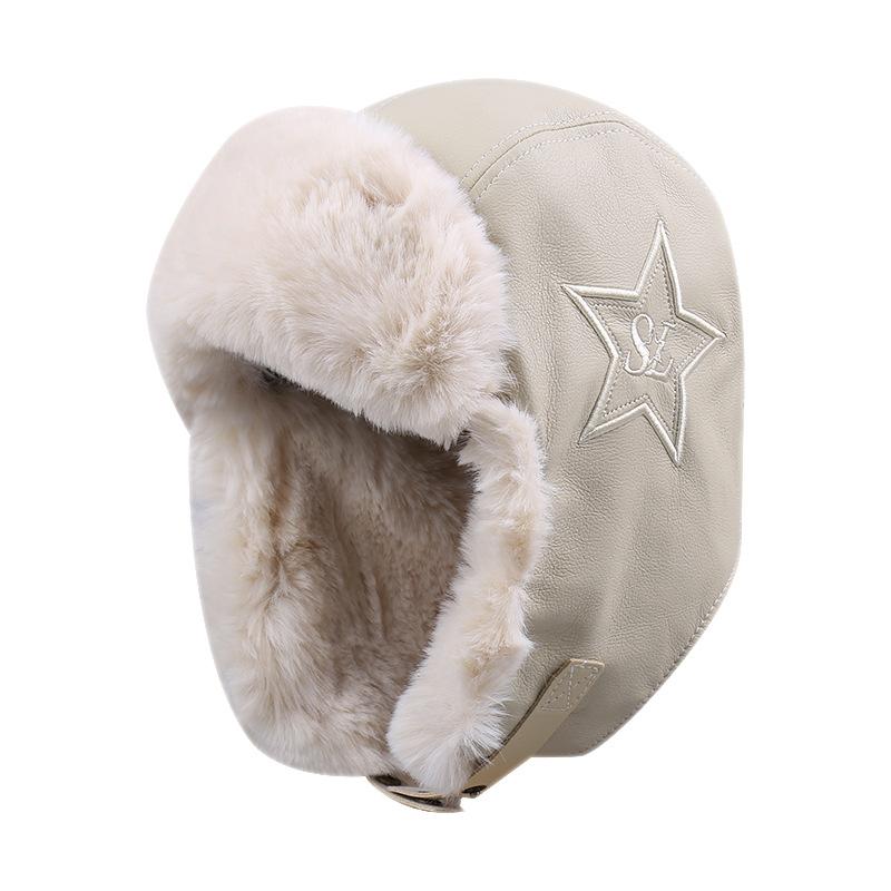 帽子 男性用 防寒 耳あて付き レザー パイロット キャップ 秋冬 アウトドア 自転車 スキー 防風 暖かい 裏起毛