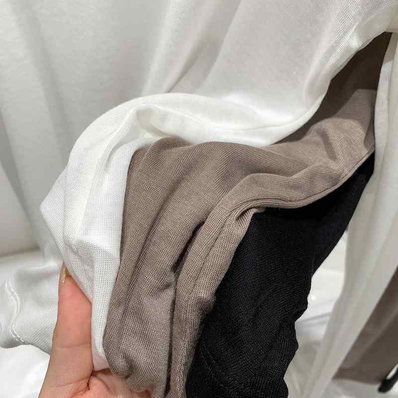 Tシャツ レディース 春 長袖 再生繊維 羊毛 白色 防晒 接触冷感 インナー トップス カットソー