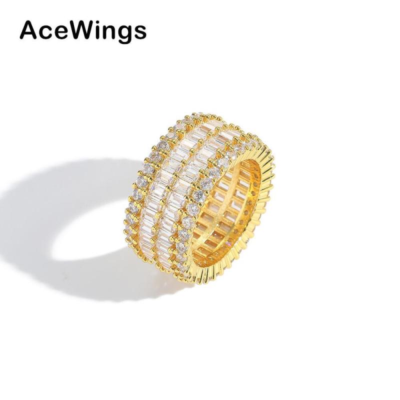 指輪 メンズ 男性用 銅製 ジルコニア 長方形 円形 ミックス ファッション シンプル リング