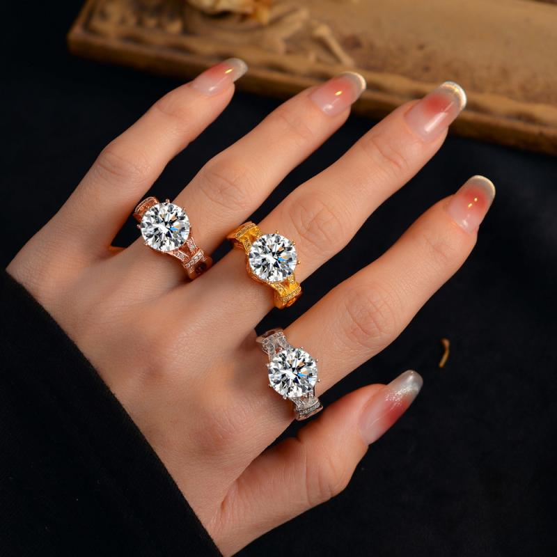 指輪 男性用 シルバー925 モアサナイト ラグジュアリー 調節可能 リング