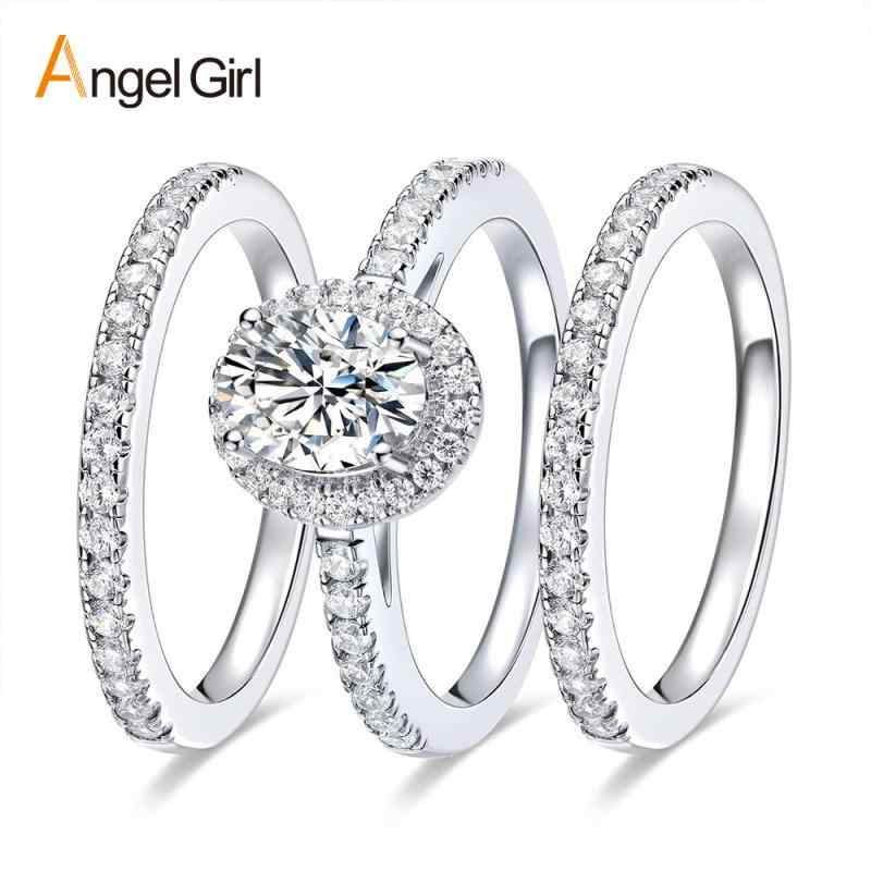 指輪 レディース メンズ ジルコニア 3点セット ラウンド 電気メッキ加工 パーティー お洒落