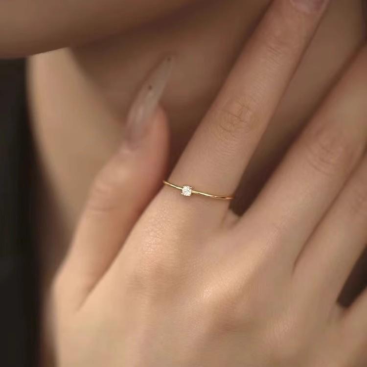 指輪 レディース s925 シルバー 細身 リング ジルコニア 一粒ダイヤ 小さめ シンプル 個性的 尾戒 ピンキーリング